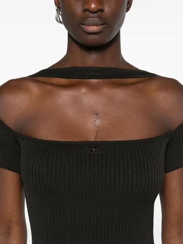 COURREGES Ribbed Knit Mini Dress
