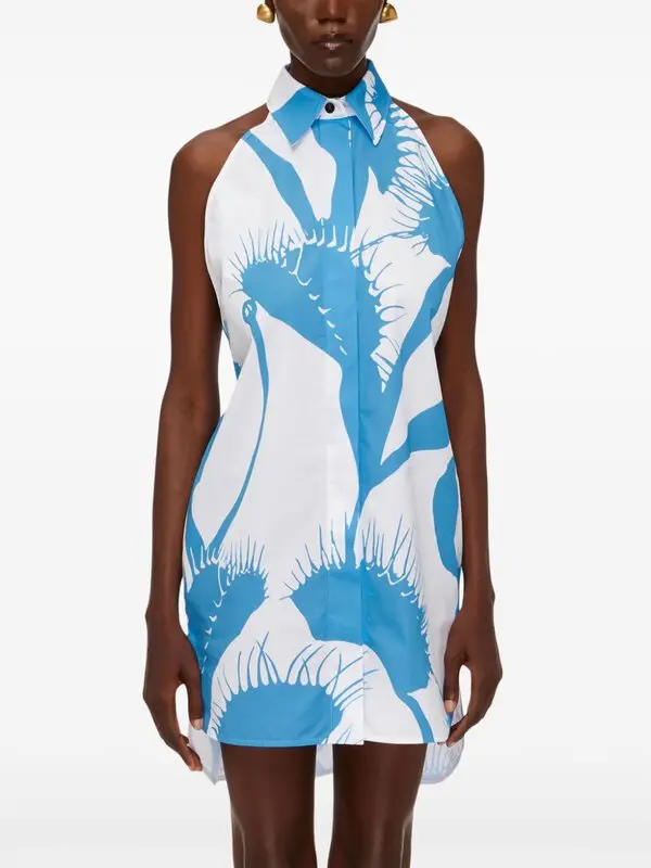 Ferragamo Venus-Print Cotton Minidress - White | Editorialist