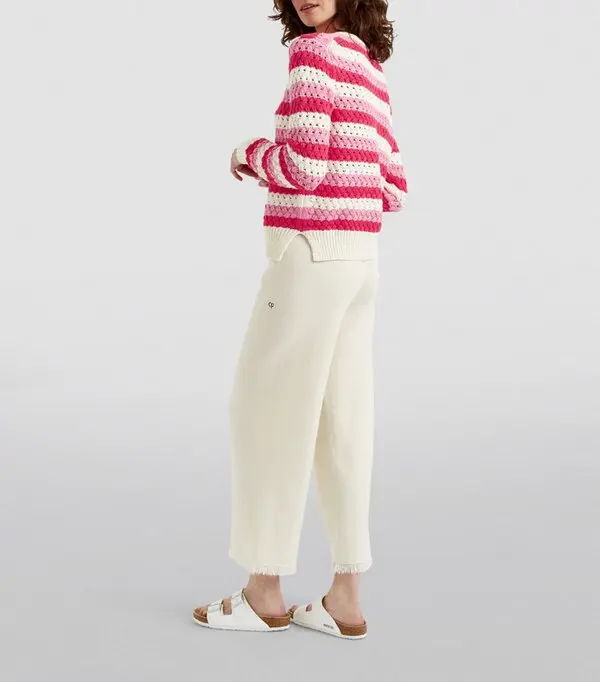 Chinti & Parker Crochet Striped Cardigan