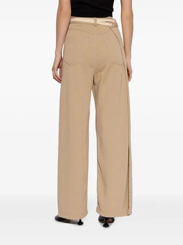 MAISON MARGIELA Belted Cotton Palazzo Pants