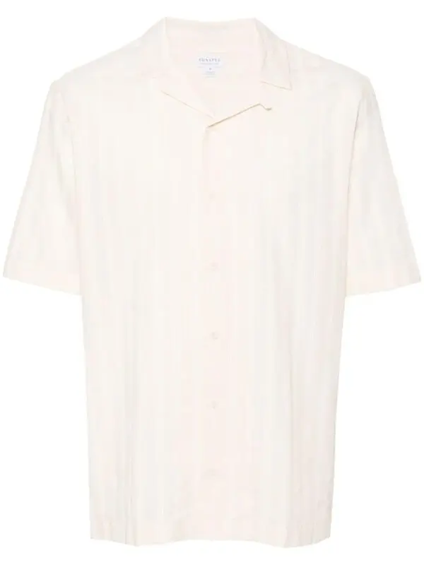 Sunspel Embroidered-stripes Cotton Shirt