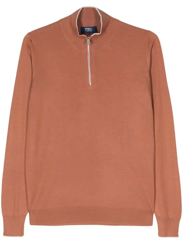 Fedeli Cashmere-silk Blend Jumper - Orange