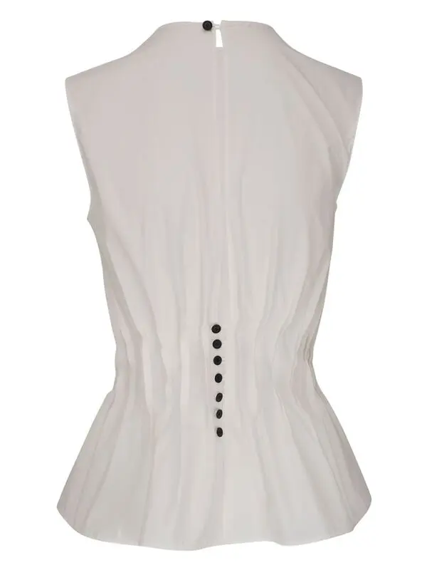 Khaite Westin Pleated Cotton-poplin Top
