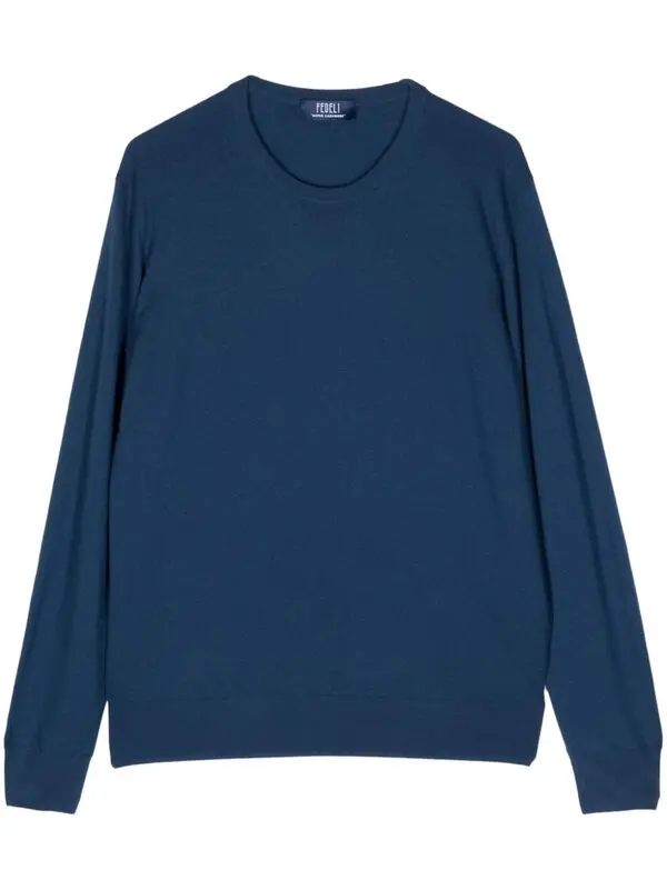 Fedeli Round-neck Jumper - Blue