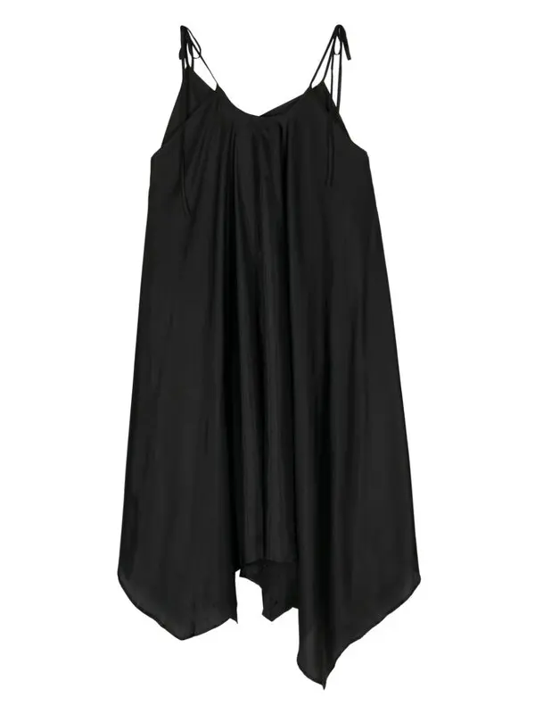 SHANSHAN RUAN Asymmetric Silk Dress - Black
