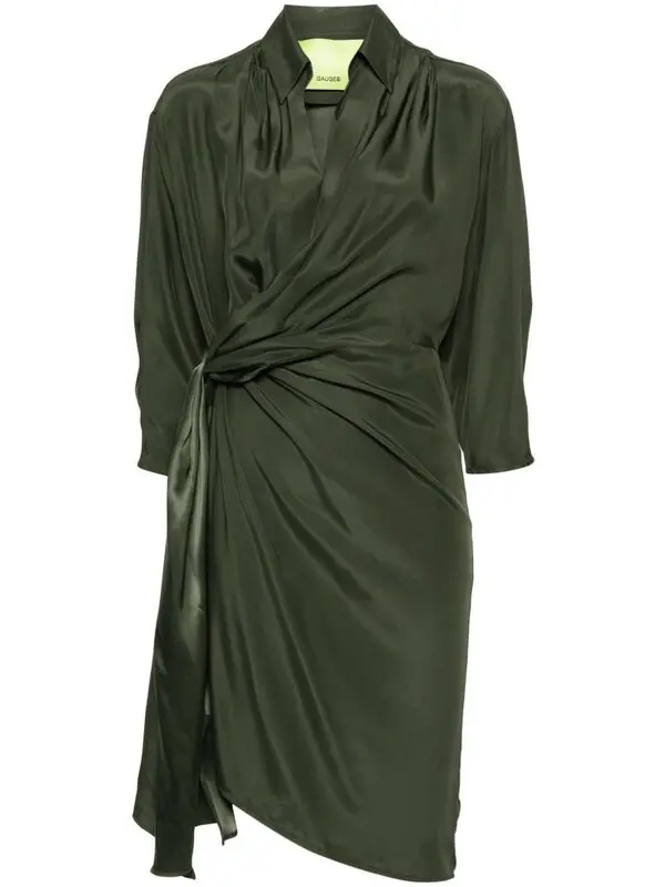 Gauge81 Miya Silk Wrap Dress - Green