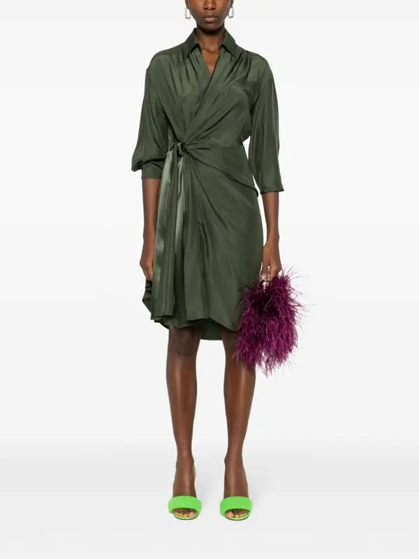 Gauge81 Miya Silk Wrap Dress - Green