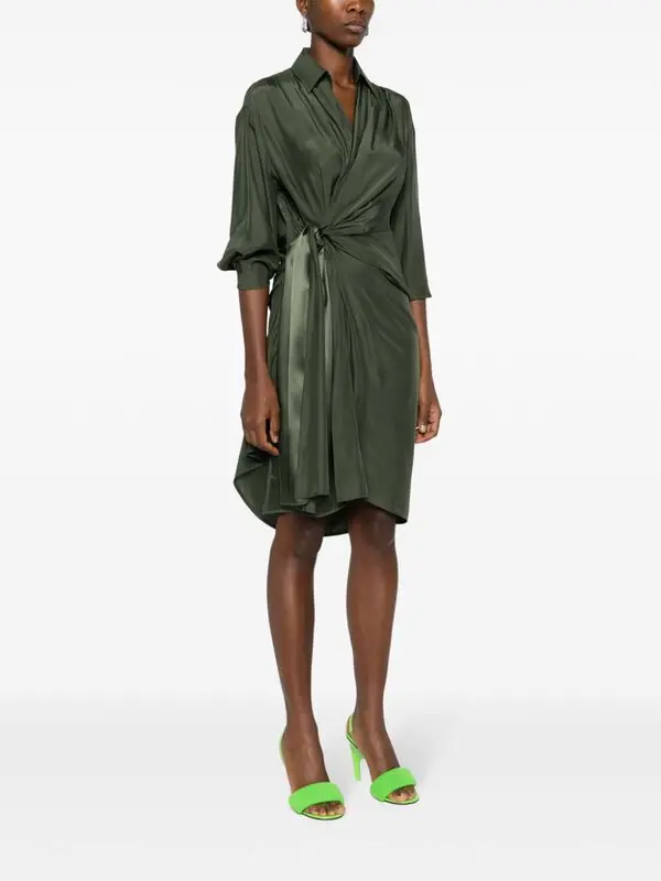 Gauge81 Miya Silk Wrap Dress - Green