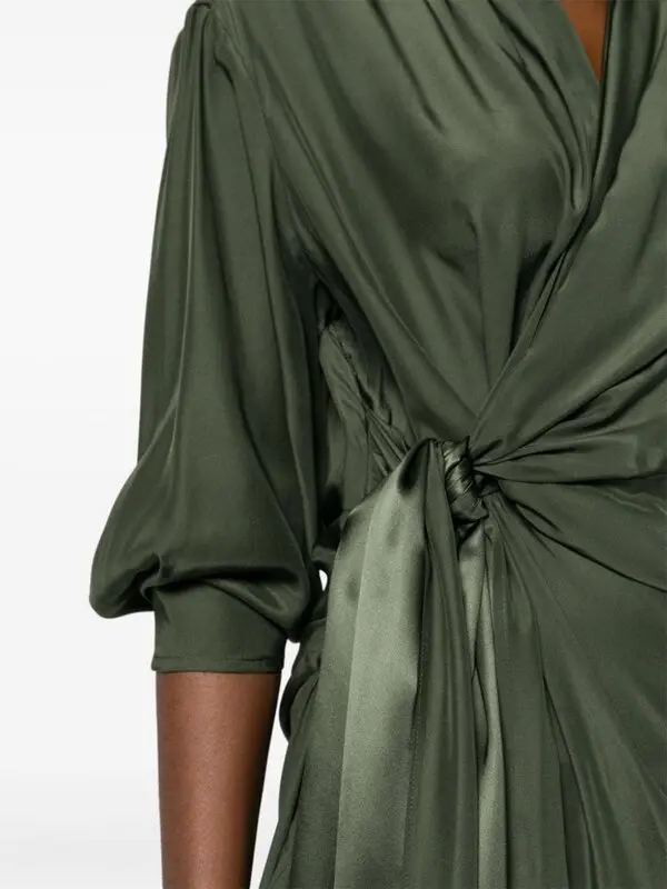 Gauge81 Miya Silk Wrap Dress - Green