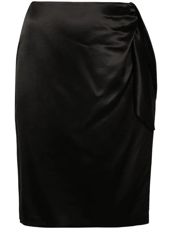 Saint Laurent Knot-detailing Silk Skirt