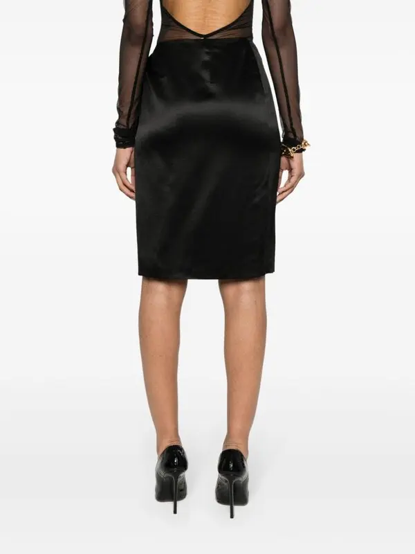 Saint Laurent Knot-detailing Silk Skirt