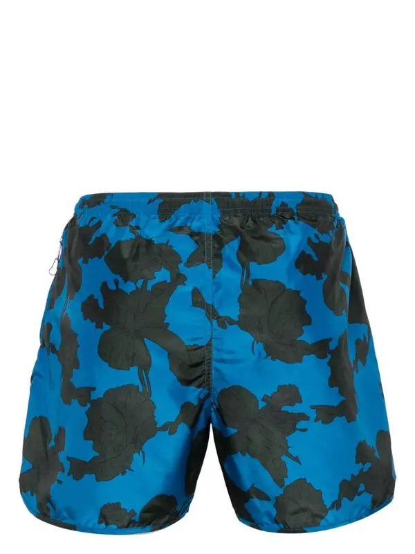 Neil Barrett Floral-print Drawstring Swim Shorts