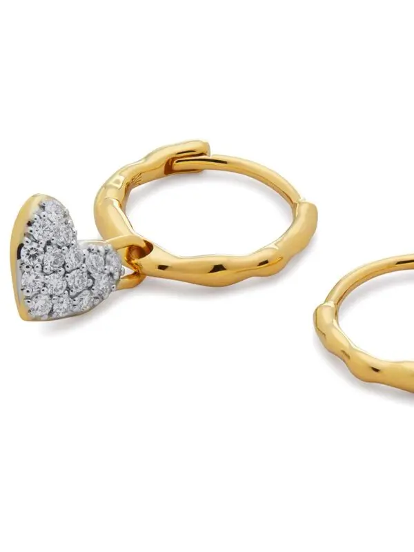 Monica Vinader Heart Pendant Hoop Earrings