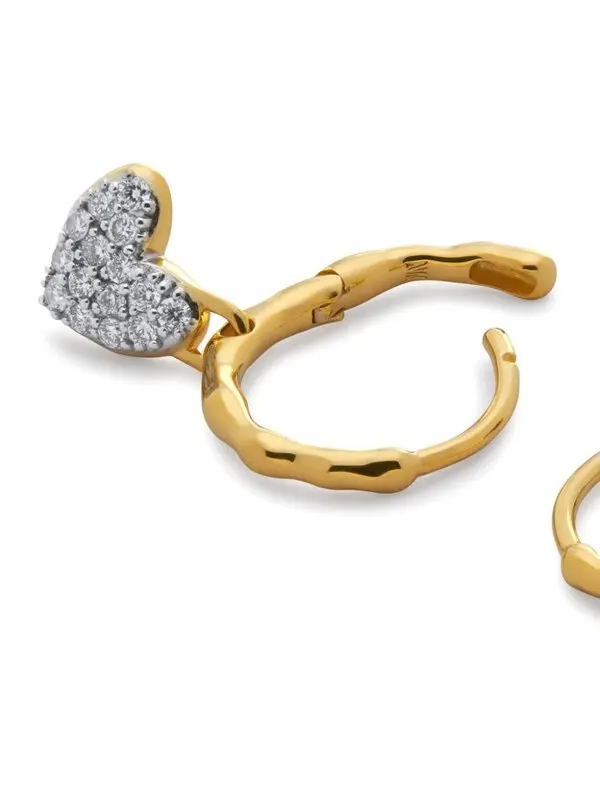 Monica Vinader Heart Pendant Hoop Earrings