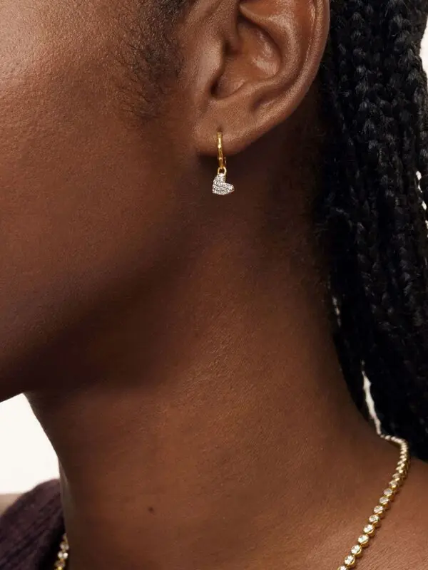 Monica Vinader Heart Pendant Hoop Earrings