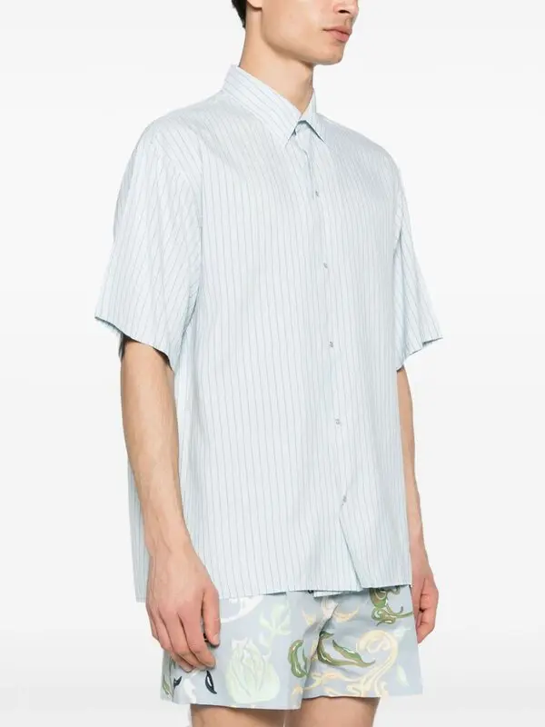 LANVIN Pinstriped Press-stud Shirt