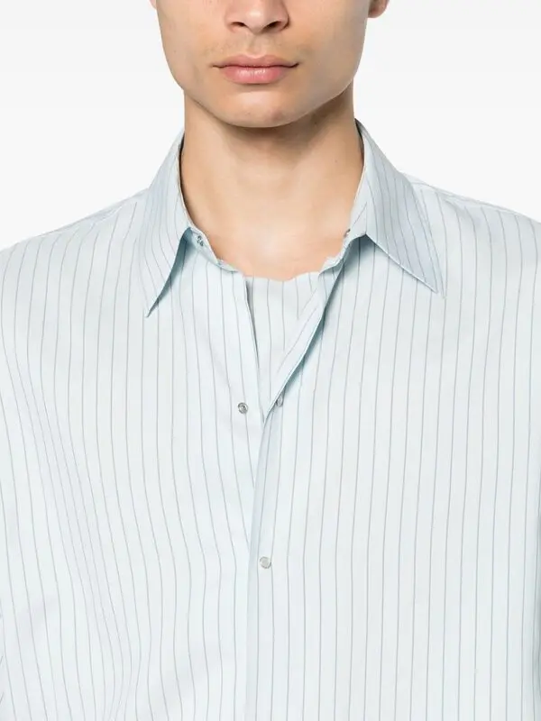 LANVIN Pinstriped Press-stud Shirt