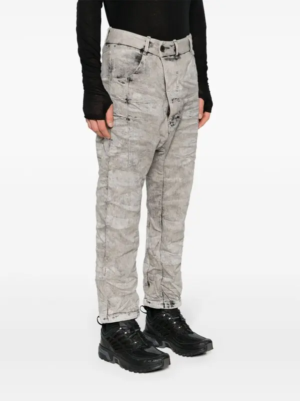 Boris Bidjan Saberi Mid-rise Drop-crotch Jeans - Grey
