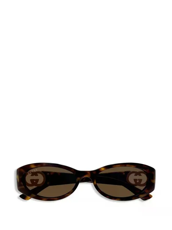 Gucci Oval-frame Sunglasses - Brown