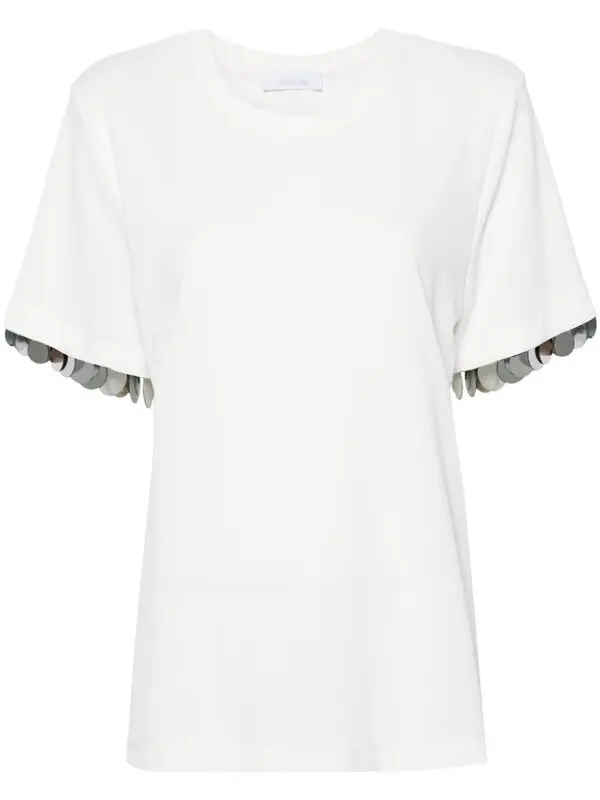 Rabanne Paillette-embellished Crepe T-shirt
