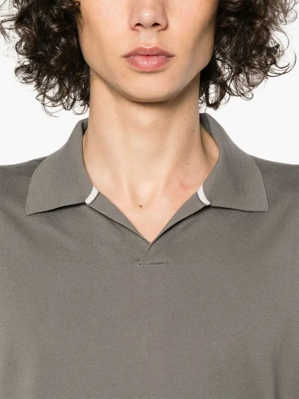 CRUCIANI Fine-ribbed Polo Shirt