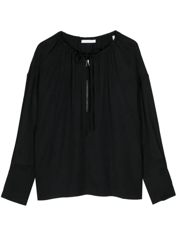 Helmut Lang Half-zip Blouse - Black