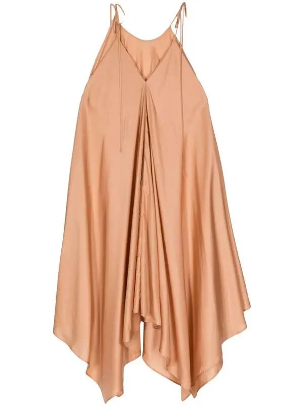 SHANSHAN RUAN Asymmetric Silk Dress - Pink