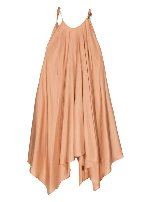 SHANSHAN RUAN Asymmetric Silk Dress - Pink