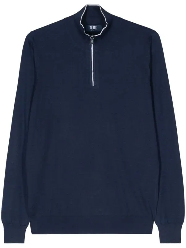 Fedeli Cashmere-silk Blend Jumper - Blue