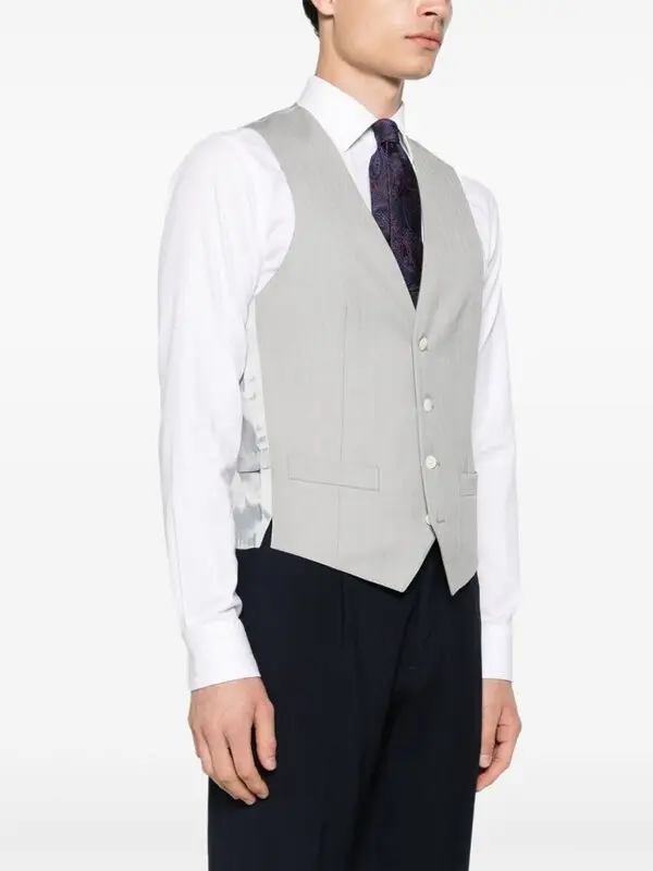 Corneliani Virgin Wool Herringbone Waistcoat