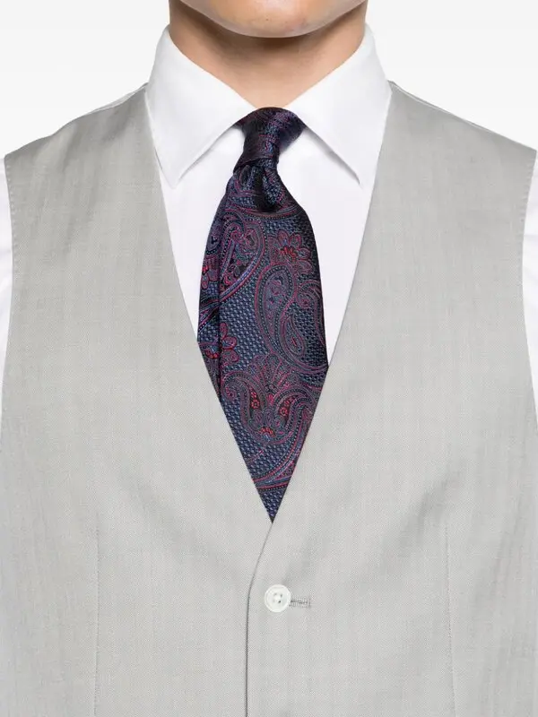 Corneliani Virgin Wool Herringbone Waistcoat