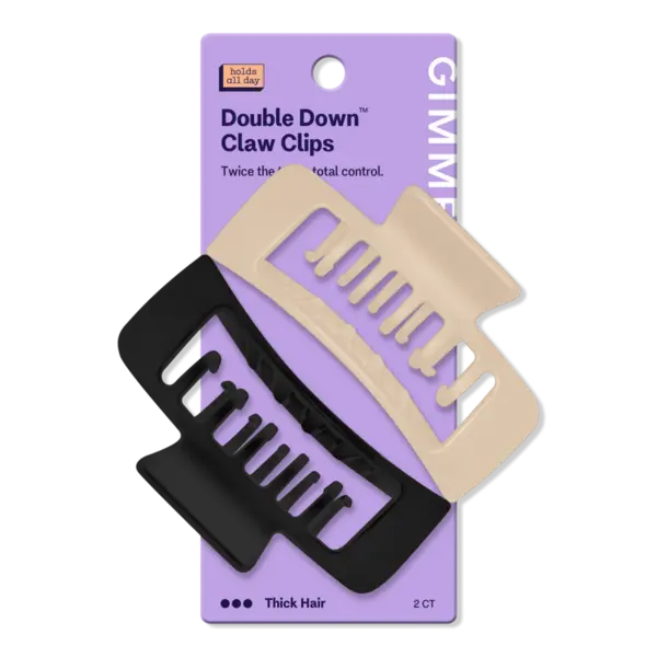 GIMME BEAUTY Thick Hair Rectangle Claw Clip 2 Piece - Blonde/black