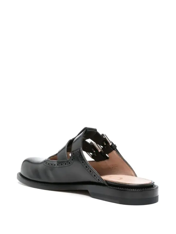 Loewe Campo Leather Mary Jane Mules - Black