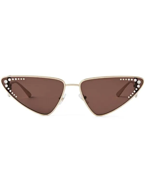 JIMMY CHOO Geometric Frame Sunglasses - Gold