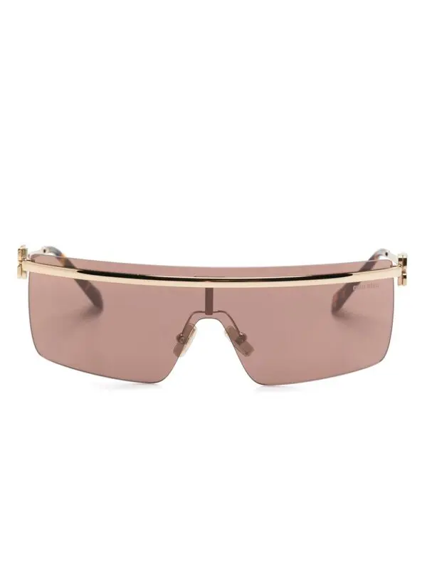 Miu Miu Shield-frame Sunglasses - Gold