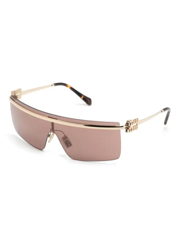 Miu Miu Shield-frame Sunglasses - Gold