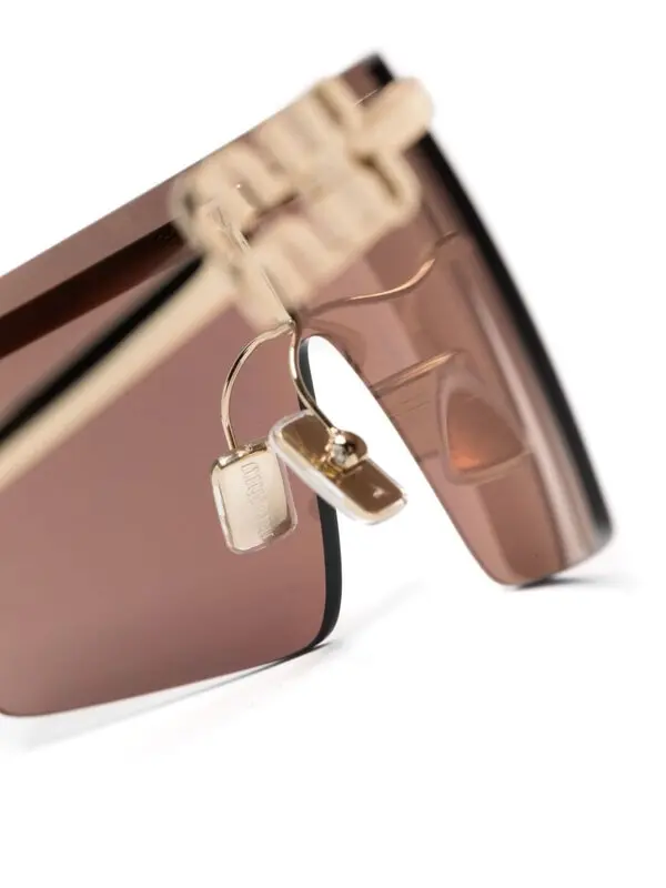 Miu Miu Shield-frame Sunglasses - Gold