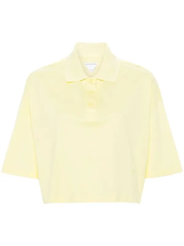 Bottega Veneta Piqué-weave Cropped Polo Shirt