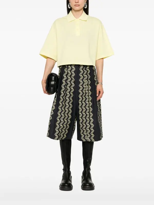 Bottega Veneta Piqué-weave Cropped Polo Shirt
