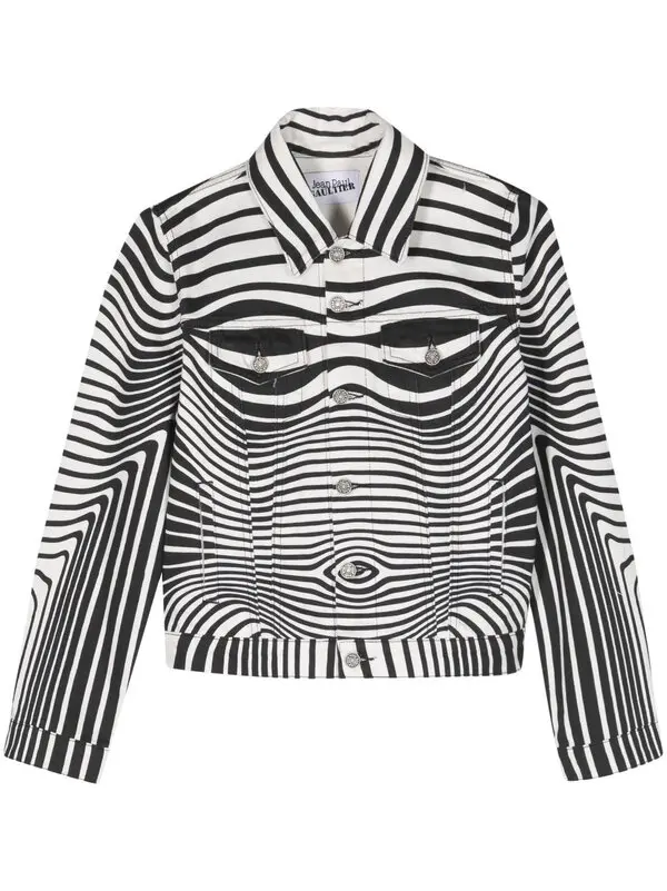 Jean Paul Gaultier Morphing Digital-print Denim Jacket - White