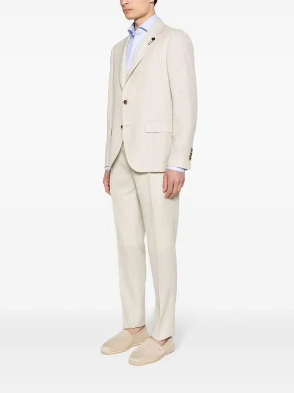 LARDINI Pinstriped Lightweight-wool Suit - Neutrals