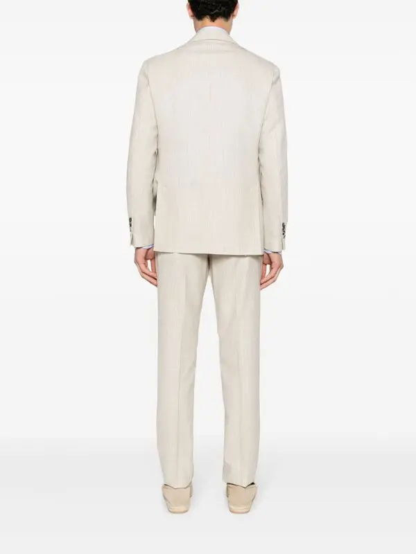 LARDINI Pinstriped Lightweight-wool Suit - Neutrals