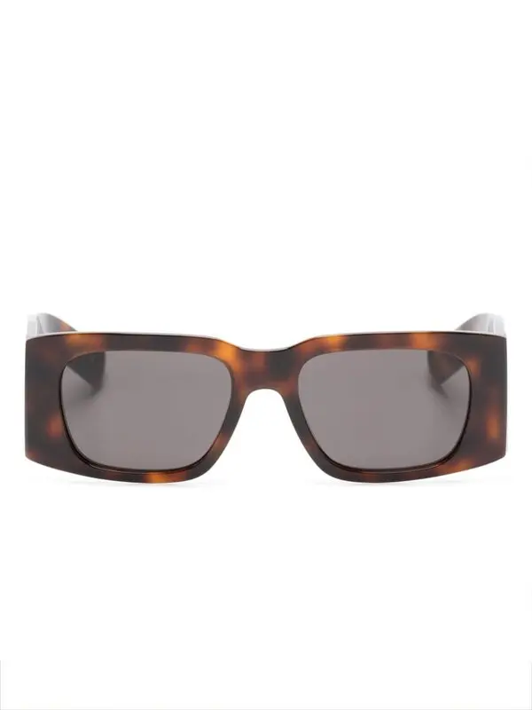 Saint Laurent Sl 654 Rectangle-frame Sunglasses - Brown