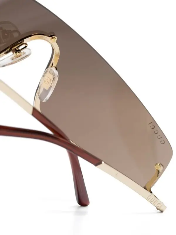 Gucci Square G Motif Sunglasses - Gold