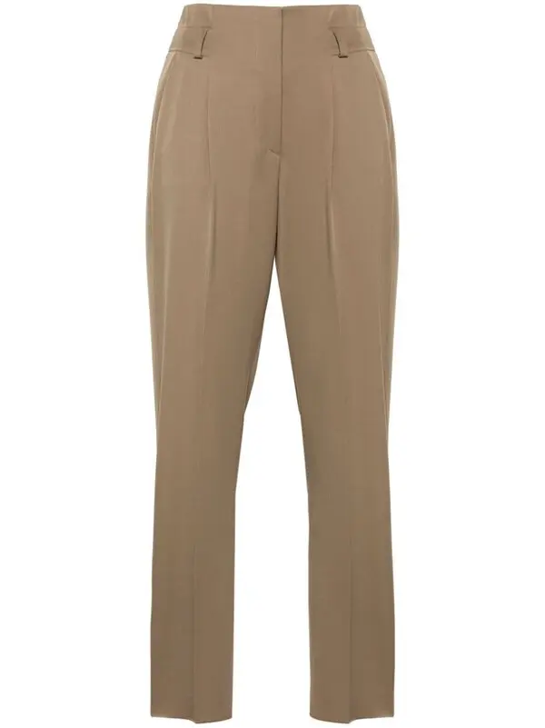 Max Mara Tapered Trousers With Dart Detailing - Brown