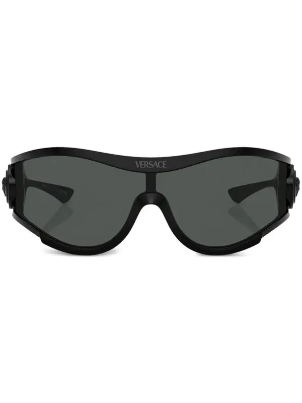 Versace Medusa Plaque Pilot Sunglasses - Black