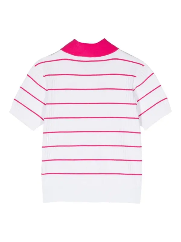 Dsquared2 Striped Cropped Polo Top