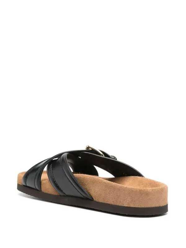 Valentino Garavani Vlogo Leather Slides - Black