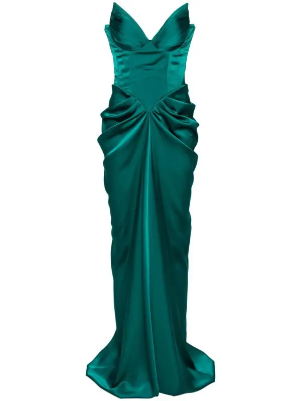 Ana Radu Corset-Style Gown - Green | Editorialist