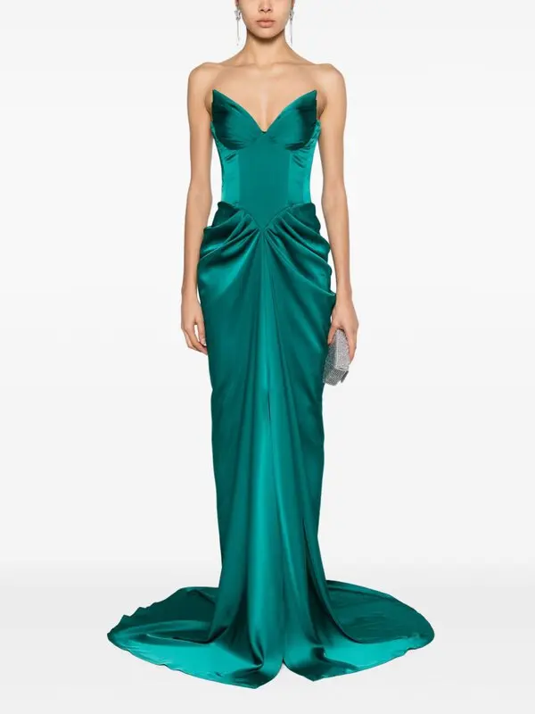 ANA RADU Corset-style Gown - Green